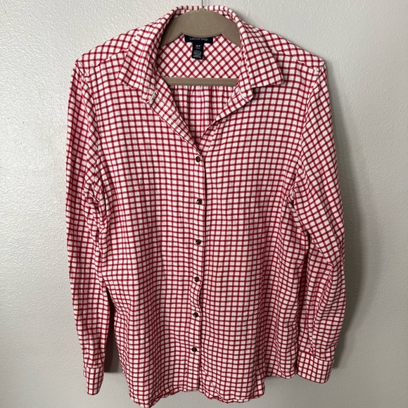 Lands' End | Tops | Lands End 0 Baumwollecotton Red White Checkered ...